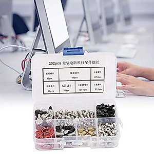 Computer Screws Kit, 202Pcs PC Repairing Kits Disk Screws Computer Repairing Screws, Mobile Network for Maintenance