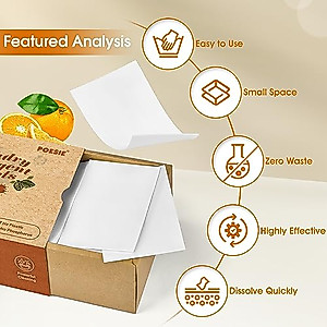 Poesie Laundry Detergent Sheets Citrus Scent 160 Sheets 80 Large Loads Laundry Strips No Plastic Jug Liquidless Travel Portable HE Eco-Friendly for Camping Dorm Life Clean and Free