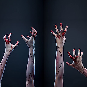 20 Sheets Halloween Stitches Tattoo Stickers Fake Scars Temporary Tattoos Horror Cosplay Accessories for Adult Kids Girls Gifts Halloween Party Decor