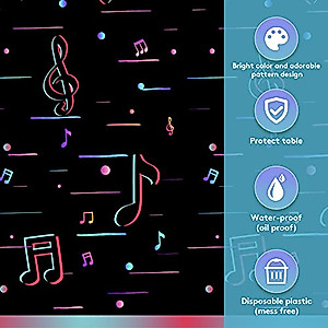 FZR Legend Music Tablecloth,Extra-Large 108”x 54”Disposable Music Table Cover, Ideal for Themed Musical Rockstar Birthday Party Supplies Decoration (1)