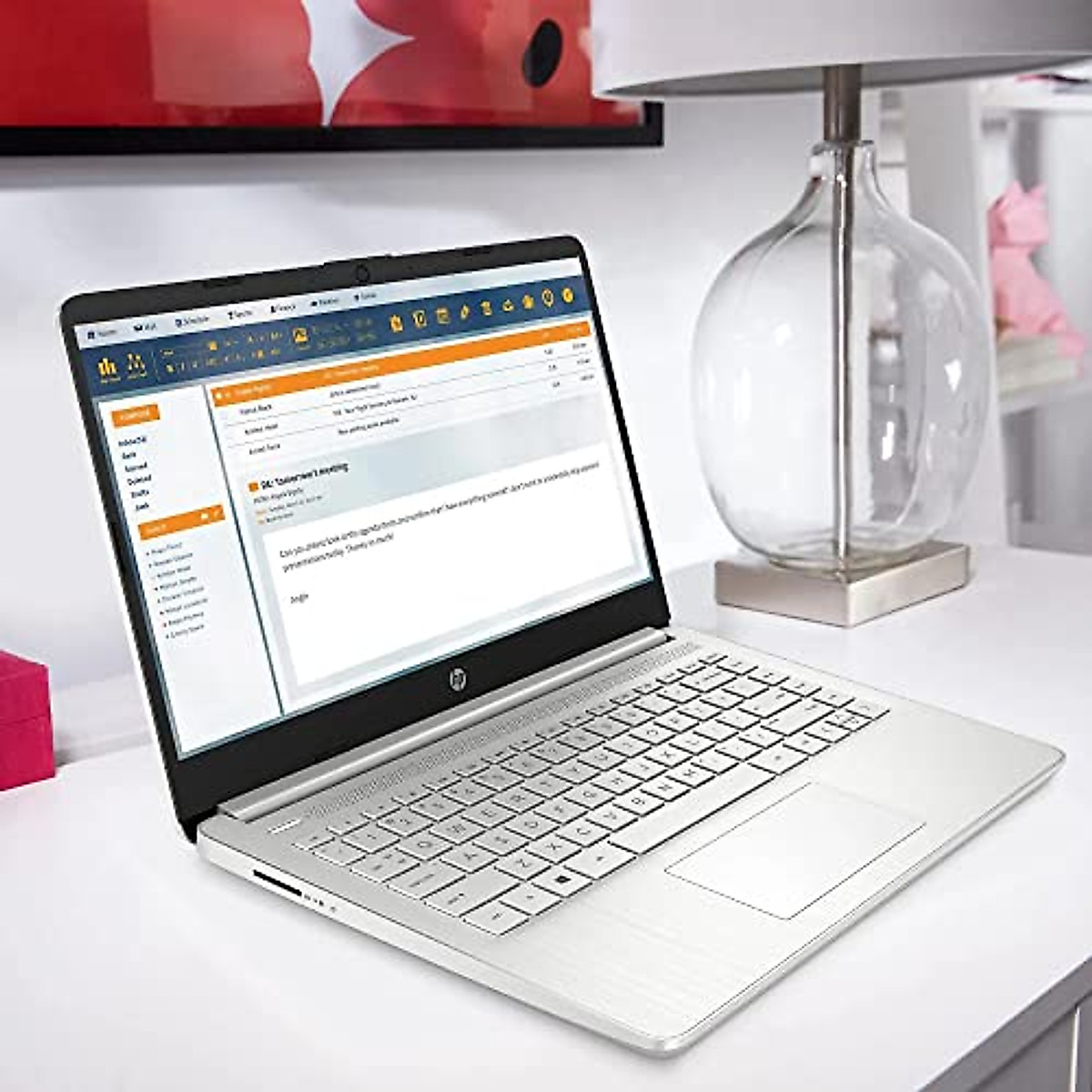 HP 14 inch FHD Display Laptop, AMD Ryzen 3 3250U up to 3.5GHz (Beat i5-7200U), 4GB RAM, 128GB SSD, AMD Radeon Graphics, Webcam, WiFi 5, Bluetooth, Windows 11 Home in S Mode, Bundle with JAWFOAL