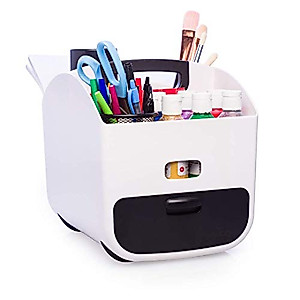 Ubbi Multi-Compartment Box Home Easy to Carry Handle and Drawer, Black Storage Caddy Organizer