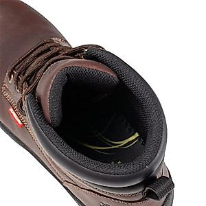 SUREWAY Mens Waterproof Soft/Steel Toe Work Boots/Shoes for Men,Full-Grain Leather,Oil/Slip Resistant,Lightweight,Anti-Fatigue for Standing/Walking All Day Long,Steel Toe Brown,Size 9.5