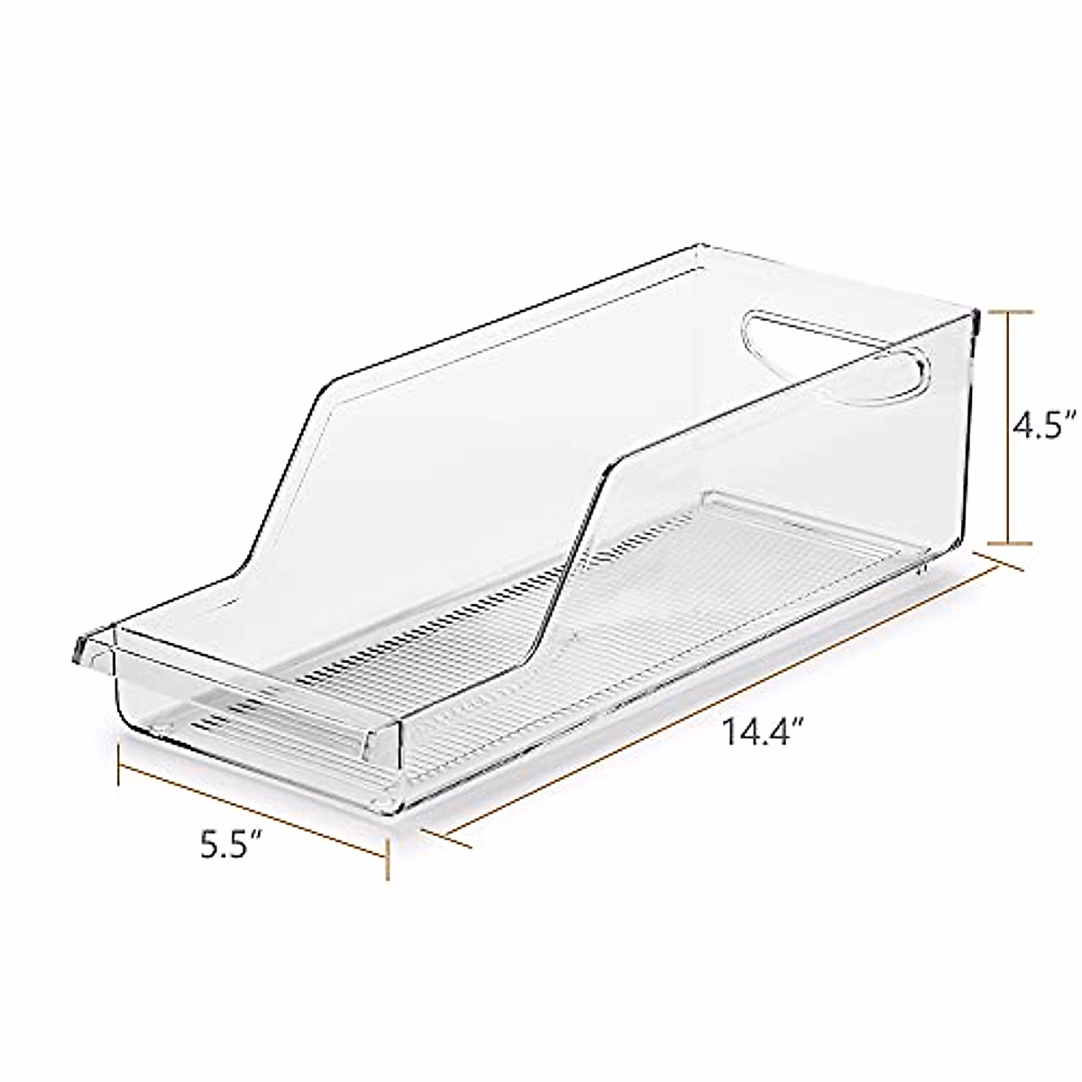 Lunhoo Beverage Can Organizer, Pantry and Refrigerator Storage Organizer Bins for Kitchen and Cabinet Pack of 2