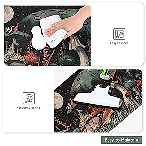 Yinhua Kitchen Mats for Floor, Anti Fatigue Mats for Kitchen Floor Mat Cushioned, Mushroom Kitchen Mat 2 Piece, Kitchen Rugs and Mats Non Skid Waterproof, Mushroom Kitchen Decor