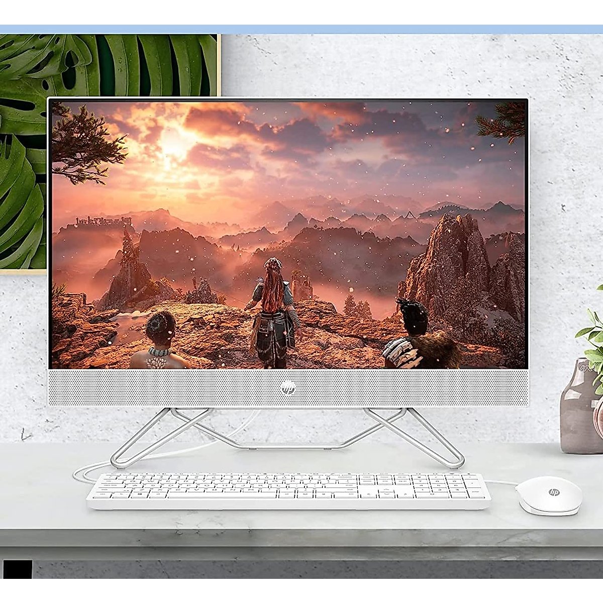 HP 2024 24'' FHD IPS Touchscreen All-in-One Desktop PC Intel 2-Core i3-1115G4 Intel UHD Graphics 16GB DDR4 1TB NVMe SSD WiFi AC BT RJ-45 HDMI Webcam Speaker Windows 11 Pro White w/RE USB Drive