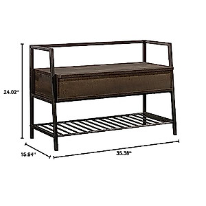 Sauder North Avenue Storage Bench, Smoked Oak finish