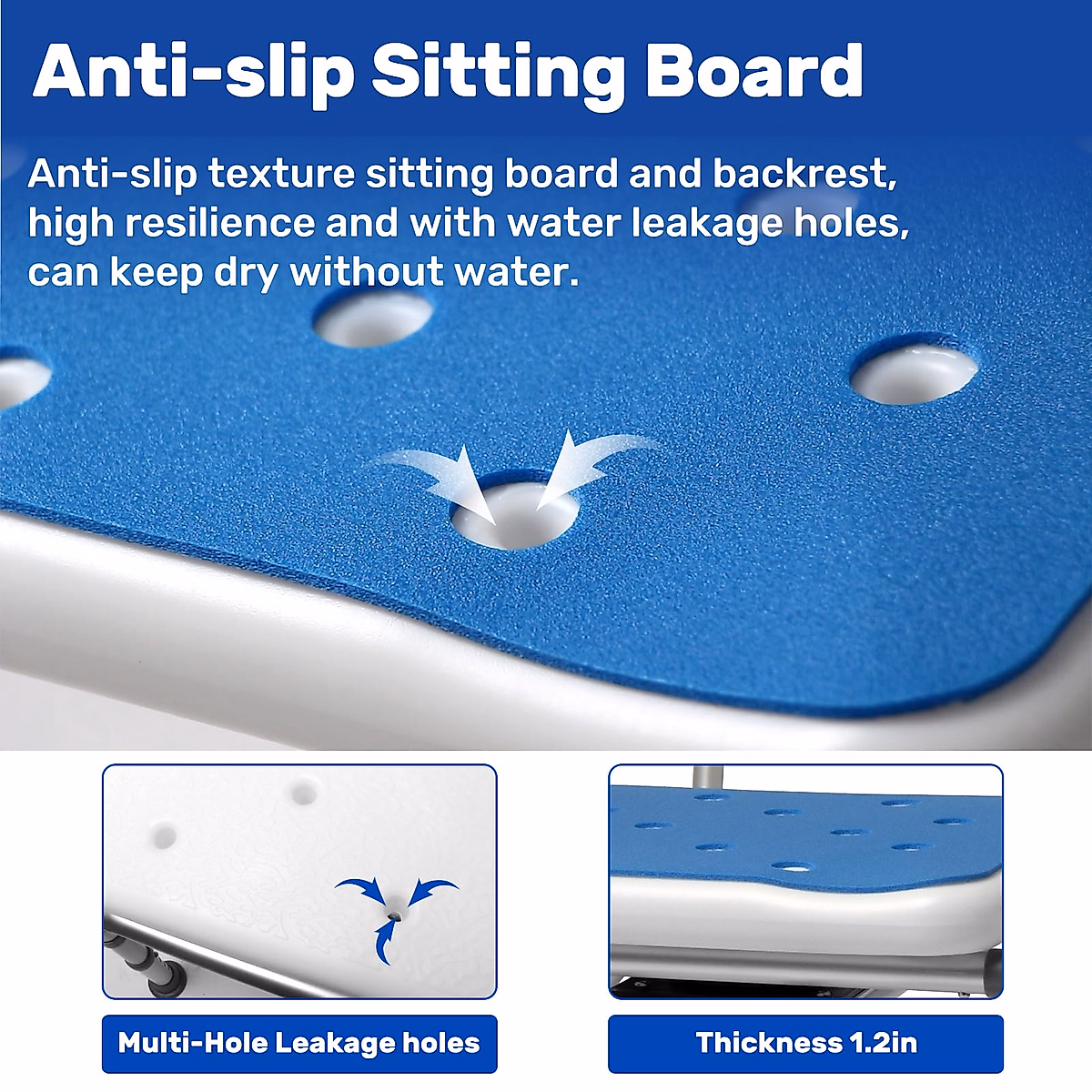 360° Swivel Shower Chair with Back and Arms,Rotating Swivel Bath Chair Handicap Shower Chair with Cold-Proof Pads, Support 340lbs,Tools-Free Assemble,Swivel Shower Chair for Inside Shower