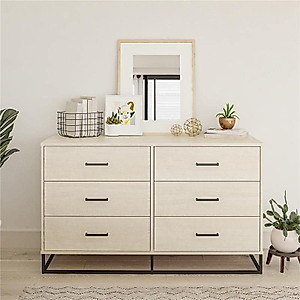 Novogratz Kelly 6 Drawer, Ivory Oak Dresser
