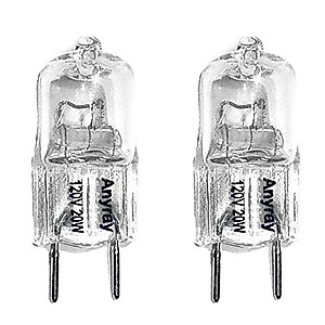 Anyray (2-Pack 20 Watt G8 20W 120V Halogen Light Bulb 20watt T4 JCD Type Gy8.6 110V-130Volt Less Than 35mm = 1.38 Inches