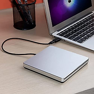 NOLYTH External DVD Drive USB 3.0 Type-C Slot-in CD ROM External Drive Slim CD/DVD Drive Burner CD Reader DVD Player Optical Drive for Laptop Windows 11 Mac PC Apple MacBook iMac