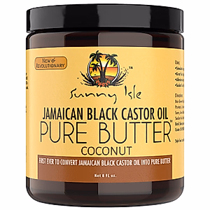 Sunny Isle Coconut Jamaican Black Castor Oil Pure Butter 8oz | Hair and Skin Care