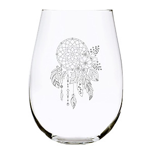 Dreamcatcher stemless wine glass, 17 oz.
