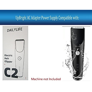 UpBright 5V AC/DC Adapter Compatible with DAILYLIFE Model C2-BK C2BK 3.7V Li-ion Battery Electric Hair Clipper Body Trimmer DC5V 2000mA 5.0V 2.0A 5VDC 2A Switching Power Supply Cord Cable Charger PSU