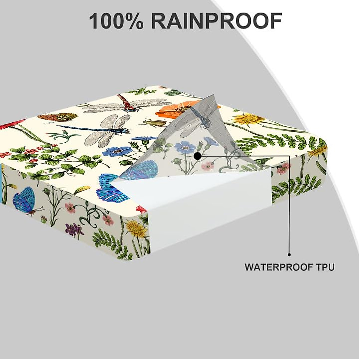 All Smiles Outdoor Seat Cushions for Patio Furniture Cushions Set of 24X24 Inch Waterproof Garden Flowers Farmhouse Decorative Cushions for Chair Chair Yard Garden Deck