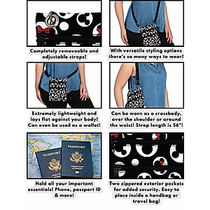 Disney Passport Crossbody Bag Mickey & Minnie Icon Print Travel Black (Multicolor)
