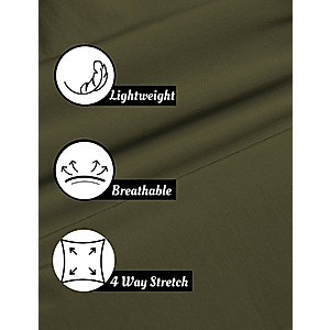 COOFANDY Men's 2 Pack Workout Shorts Quick Dry 7" Lightweight Sports Gym Running Shorts with Pockets Army Green/Black, XL