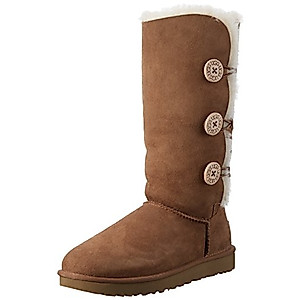 UGG Women's Bailey Button Triplet II Winter Boot, Chestnut, 9 B US