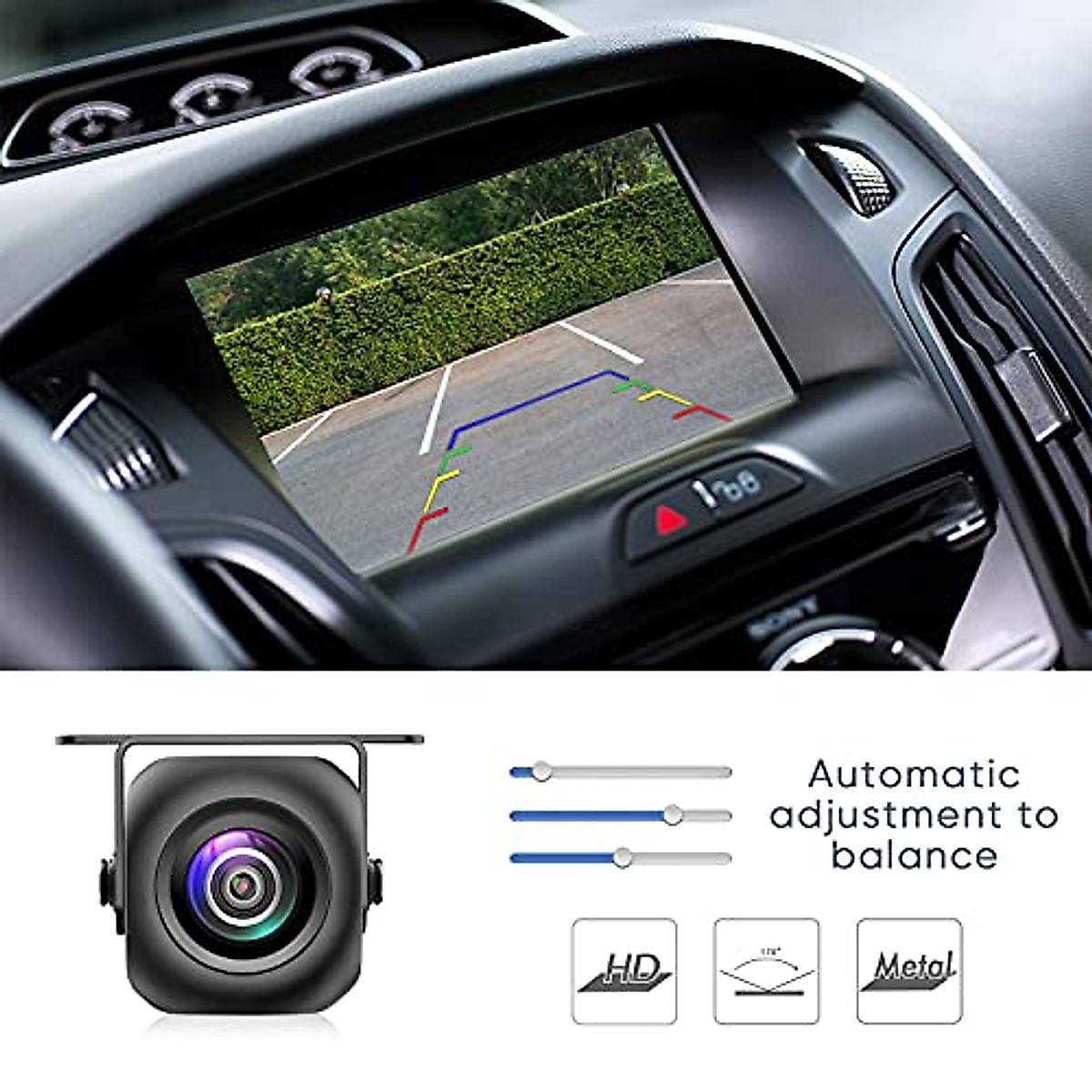 PixelMan PMD2A Backup Camera, Upgrade HD Metal 170 Degree Wide Angle Rear View Reversing Camera,Super Night Vision IP69 Waterproof Universal Reverse Rearview Cam for Car Vehicle SUV RV Pickup