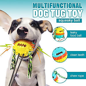 Dog Toys for Aggressive Chewers Interactive Indestructible Puzzle Stimulating Chew Toy Suction Cup Tug of War Enrichment Rope Boredom Busy Self Play Food Teething Puppy Dispensing Squeaky Ball Dogs