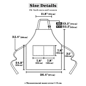 CirCleO Waterproof Stain-Proof Apron for Women Men,Cooking Baking Apron with Pockets Summer Daisy Gnomes Bee Adjustable Apron