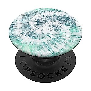 Cool Tie Dye Abstract Swirl Pattern - Mint Green & White PopSockets Swappable PopGrip
