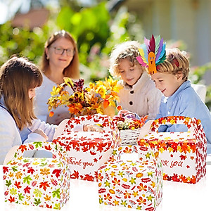 HOWAF Fall Maple Leaves Gift Boxes,12pcs Thanksgiving Party Treat Candy Boxes for Fall Harvest Party Thanksgiving Celebration Supplies, Autumn Party Candy Boxes, Hello Fall Goodie Boxes