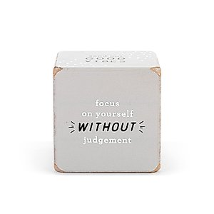 DEMDACO Relax Reflect Meditation Grey 3 inch Wood Activity Dice Set