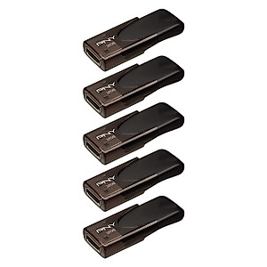 PNY 32GB Attaché 4 USB 2.0 Flash Drive 5-Pack,Black