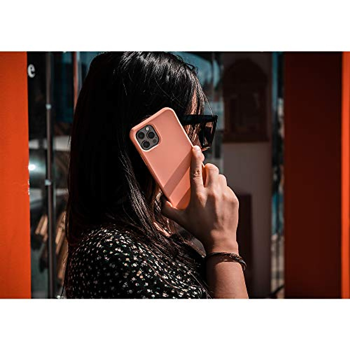 HoldingIT Crossbody Phone Case with Detachable Lanyard Compatible with iPhone 12 Pro Max, 2-in-1 Hands Free iPhone Cover with Drop Protection, Adjustable Rope Peach