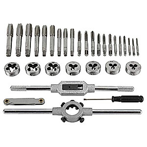 Toolly 32pcs Tap and Die Set, Metric Hardened Steel Tool Set, Essential Threading & Rethreading Tool with Storage Case Perfect for Auto and Machinery Repair