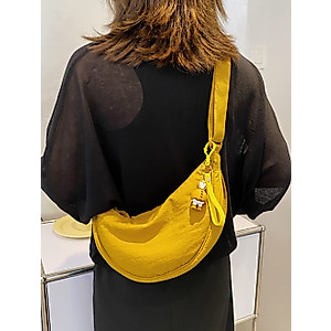 Crossbody Bag Hobo Sling Crescent Bag Women Men Trendy Small Shoulder Bag Purse Dumpling Bag Casual Handbag Adjustable Strap