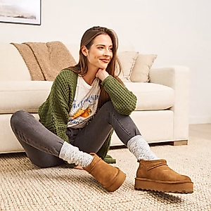 BEARPAW Women's Retro Super Shorty Hickory Size 8 | Women's Ankle Boot | Comfortable Winter Boot