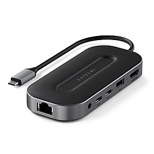 Satechi USB4 Multiport Adapter, USB C Hub 6 in 1 with 8K HDMI, 100W USB C PD Charging, USB C Data, USB-A, Ethernet, Audio Jack, for MacBook Pro/Air M1 M2 M3, Windows