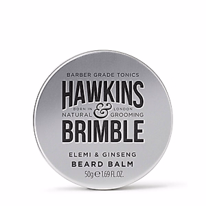 Hawkins & Brimble - Beard Balm for Men, 50g - Mens Beard Grooming Balm for Smoothing, Softening & Conditioning - Beard Styling Balm to Support Beard Growth - Elemi & Ginseng Acclaimed Signature Scent