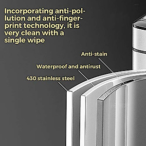 LEASYLIFE Stainless Steel Rectangular Shape Open top Trash can, Bathroom Garbage can, Kitchen, Office, Split Design Household Trash can，Double bin (4gallon Silver)