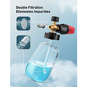 AstroAI Wide Neck Foam Cannon Aluminum, 1.0mm Orifice, Red