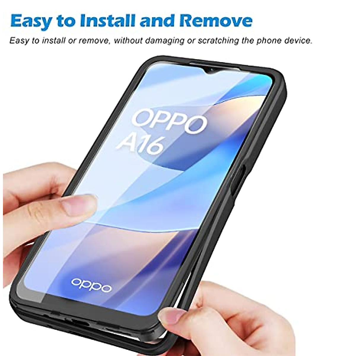 Ysnzaq Full Surround Clear Phone Case for Oppo A16 6.52", Soft TPU Screen Shockproof Protection with Wireless Charging Phone Cover for Oppo A16 QB Purple