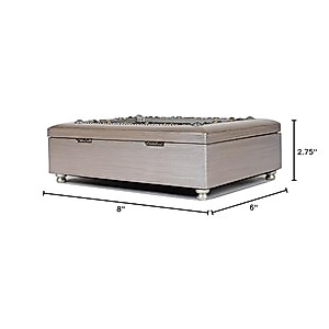 Cottage Garden Blessed to Have You as Friend Brushed Pewter Jeweled Music Box Plays Wonderful World