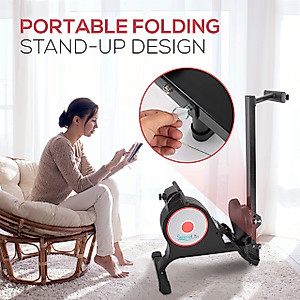 SereneLife Magnetic Rowing Machine with Bluetooth App Fitness Tracking – Foldable Home Gym Exercise Rower with Adjustable Resistant, Easy-Glide Padded Seat, Digital LCD Readout and Reinforced Cable