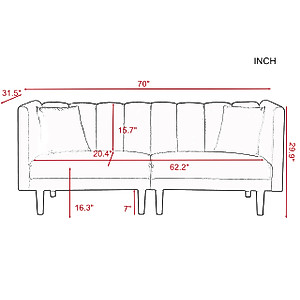 LCH Futon Bed Convertible Velvet, Modern Sleeper Sofa with 2 Pillows, 3 Adjustable Angles for Backrest, Living Room Couch with 7 Sturdy Metal Legs, Upholstered Loveseat for Home, Office, Black