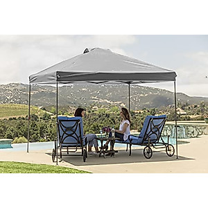 CROWN SHADES Canopy Tent 10x10 One Push Pop up Canopy Easy Up Canopy Bonus Carry Bag, 8 Stakes, 4 Ropes, Grey