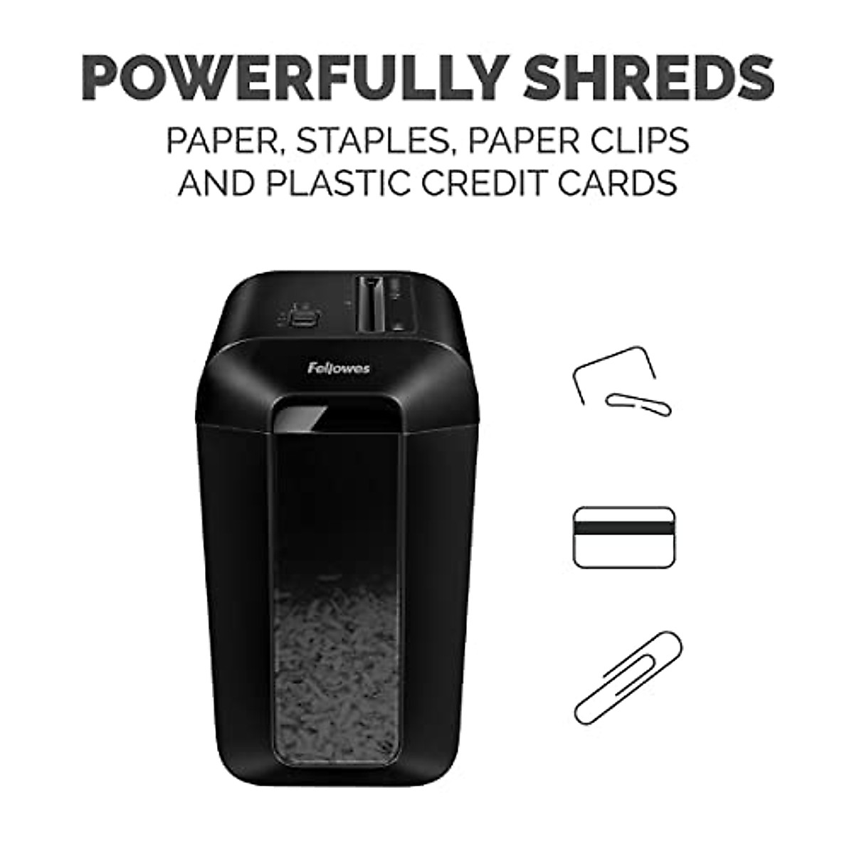 Fellowes LX65 10-Sheet, P4 Cross-Cut Deskside Paper Shredder with SafeSense