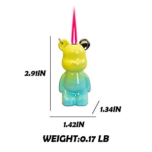 SIMBAE Cute Cartoon Cool Lighter, Windproof Straight Punch Lighter, Compact and Portable with A Key Ring, Suitable for Women and Men to Use (No Gas) (blx-huanglan)