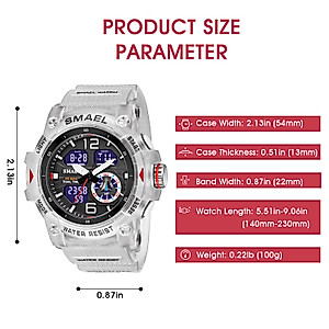 LAVAREDO Mens Digital Watch, Sport Watches for Men Outdoor Military Digital Analog Stopwatch Waterproof Multifunctional Wrist Watch