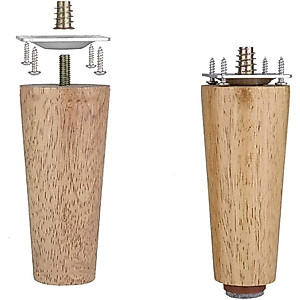 TAODAN 4 Set Furniture Leg Mounting Plates Leg Attachment Plates with Hanger Bolts Screws for Furniture Repair Sofa Table Chair Couch