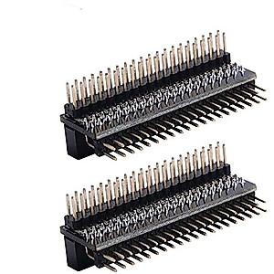 GeeekPi Micro Connectors 40-pin GPIO 1 to 2 Expansion Board for Raspberry Pi, 2 x 20-pin Strip Dual Male Header Double Row Straight GPIO Connector Pin Header Compatible with Raspberry Pi(2Pack)