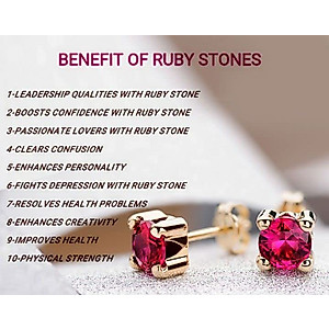 LMDPRAJAPATIS 7.25 Carat Red Ruby Birthstone Gold Plated Adjustable Ring For Men And Women