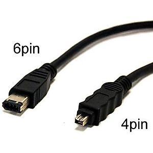 Firewire Cable 6 Pin to 4 Pin Length 6 ft