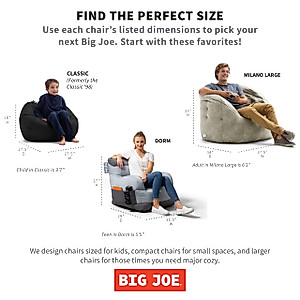 Big Joe Classic Bean Bag Chair, Sapphire Smartmax, 2ft Round